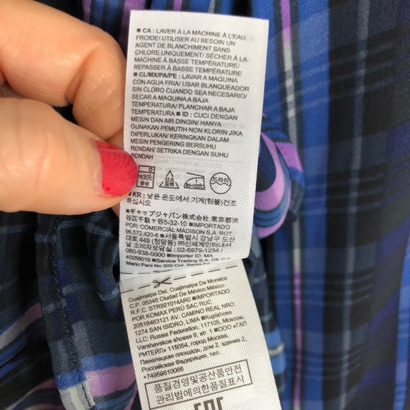 Banana Republic | Tops | Banana Republic Amelia Popover Blue Purple ...